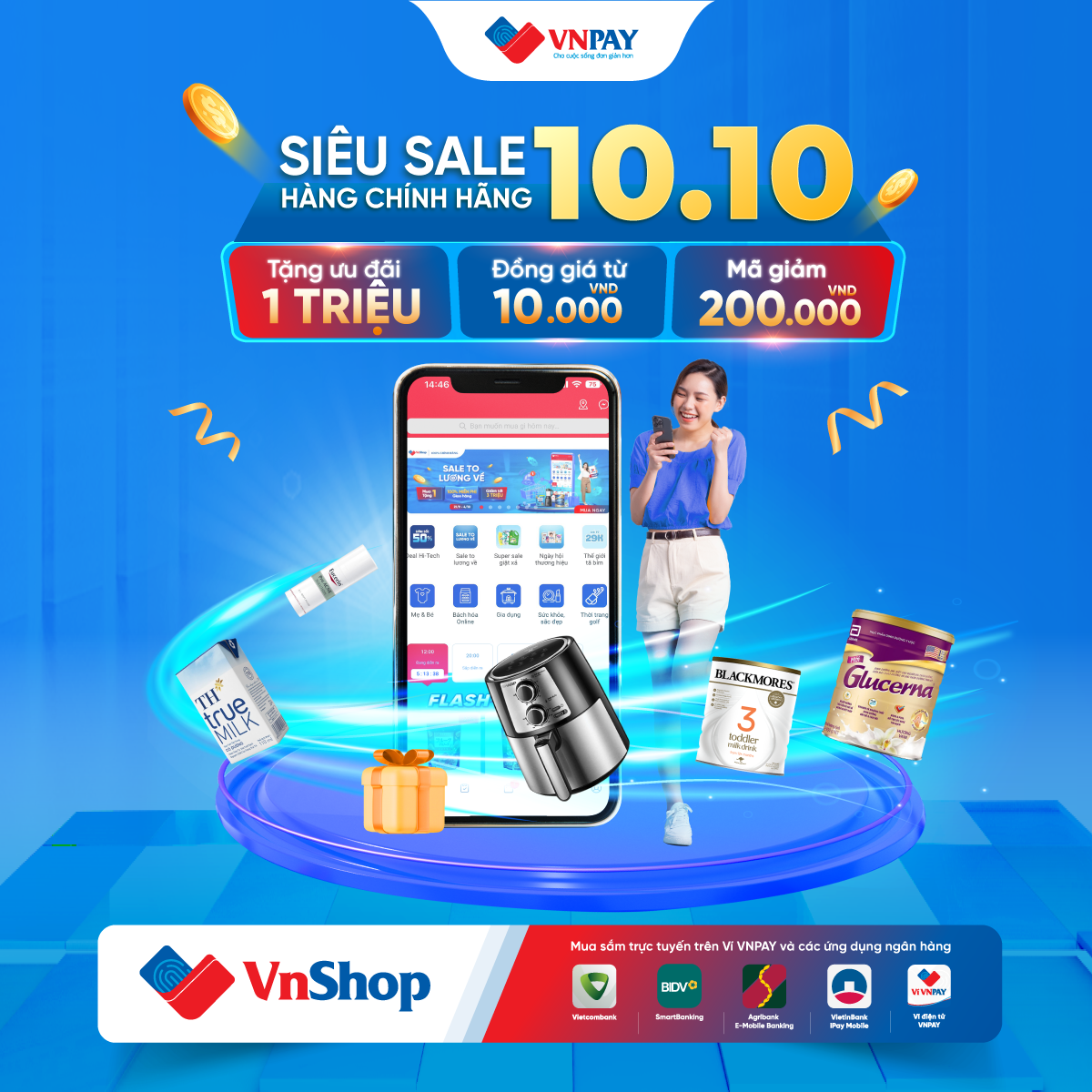 Tuần sale 10/10: Bùng nổ coupon 1 triệu đồng, ngợp trời ưu đãi 200.000 ...