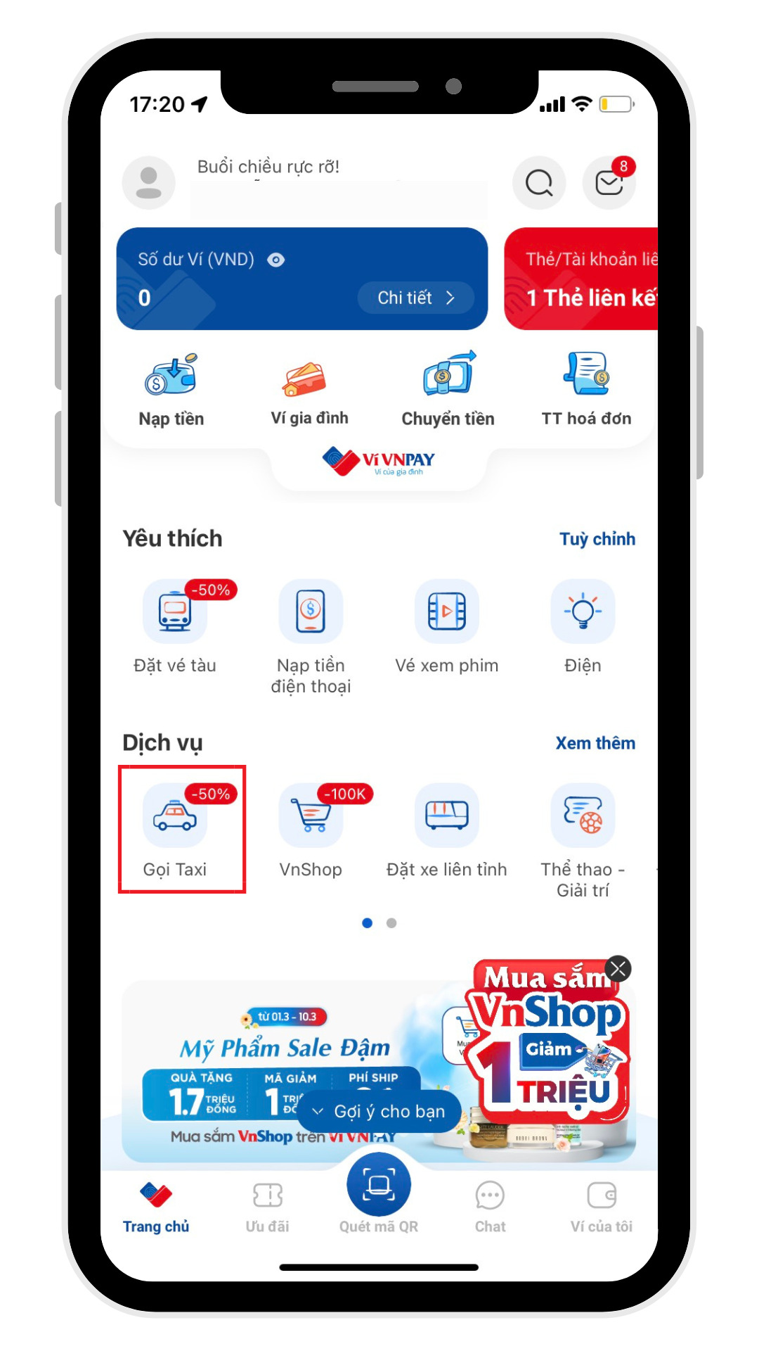 Gọi Taxi Online trên ứng dụng ngân hàng và ví VNPAY