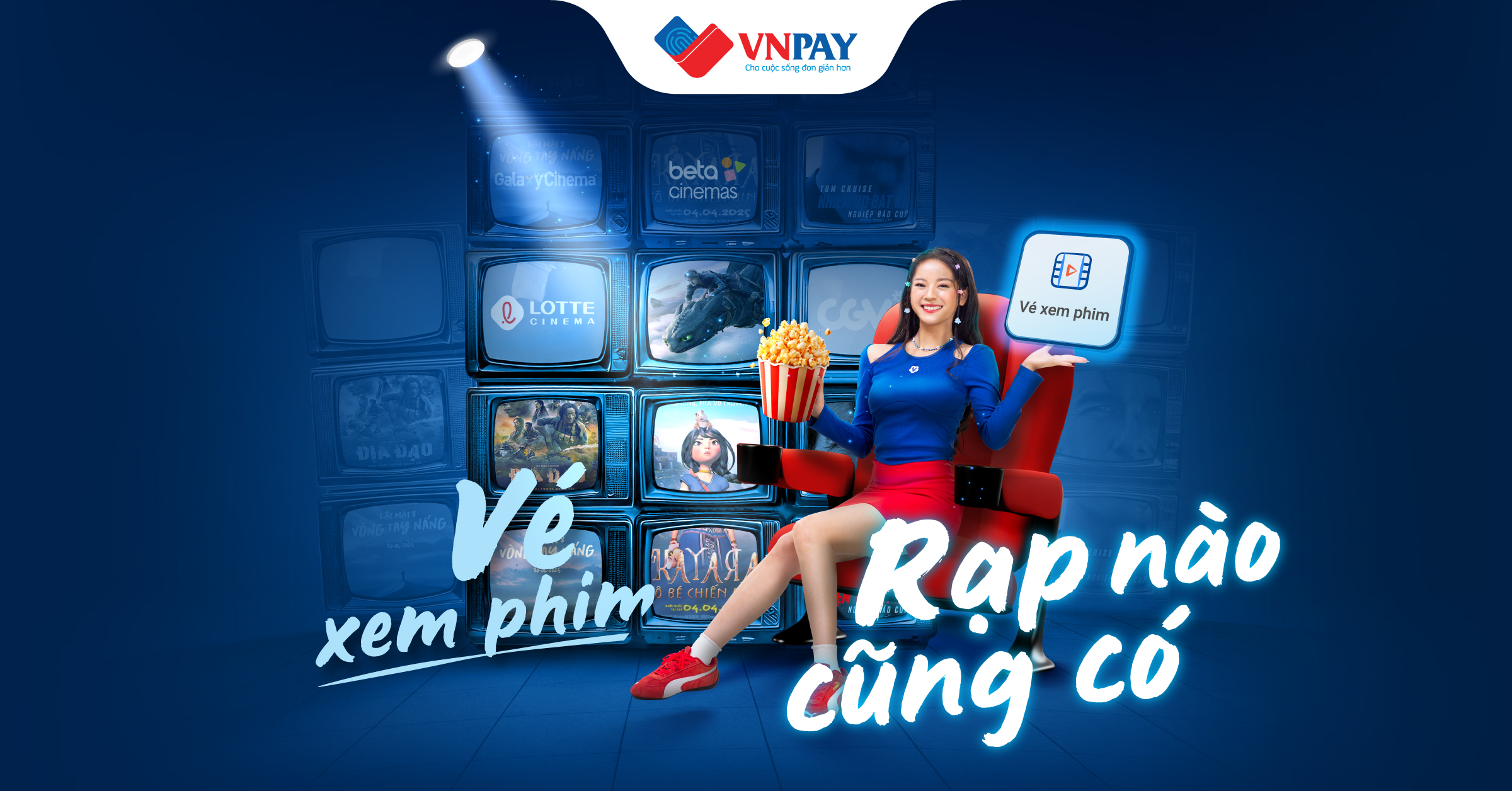 Đặt mua vé xem phim trên App ngân hàng và VNPAY App